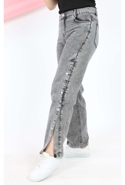 Asortix Kız Çocuk Bol Paça Yandan Çıt Çıt Düğmeli Kot Jean Pantolon Asortix Kız Çocuk Bol Paça Yandan Çıt Çıt Düğmeli Kot Jean Pantolon