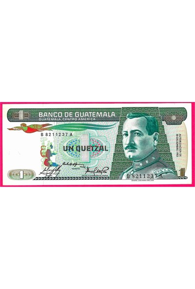 Guatemala 1 Quetzal 1985 B-B Pıck # 66 Unc Çil(Tk 9560) Guatemala 1 Quetzal 1985 B-B Pıck # 66 Unc Çil(Tk 9560)