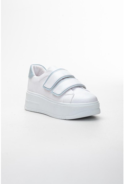 Endless Kadın Beyaz Mavi Cırt Cırtlı Yüksek Tabanlı Günlük Spor Ayakkabı Sneaker Endless Kadın Beyaz Mavi Cırt Cırtlı Yüksek Tabanlı Günlük Spor Ayakkabı Sneaker