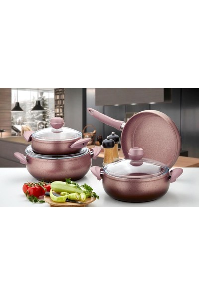 Özlife 6043 Mayra 7 Parça Granit Set Rose