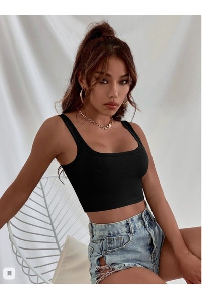 Ninil Butik Kare Yaka Crop Top Atlet