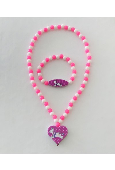 Takı Accessory Unicorn Çocuk Kolyesi Bileklik 2'li Tek Boynuzlu At Takı Accessory Unicorn Çocuk Kolyesi Bileklik 2'li Tek Boynuzlu At
