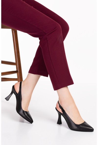 Gondol Kadın Hakiki Deri Stiletto Ayakkabı ŞHN.824 - Siyah - 38