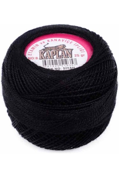 Kaplan Etamin ve Kanaviçe Ipi 8 No | Siyah