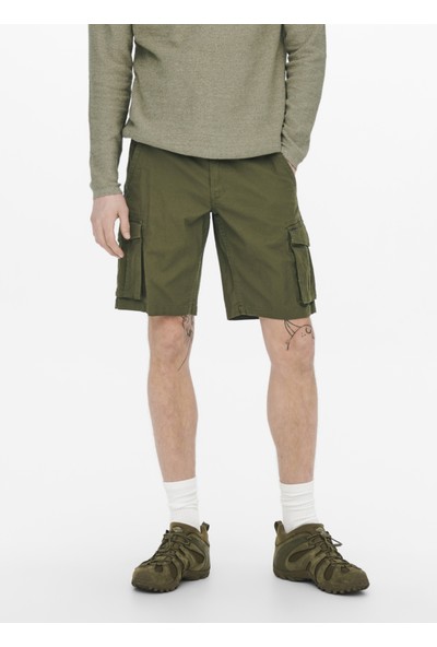 Only & Sons Haki Erkek Kargo Şort 22019487_ONSMIKE Lıfe Cargo
