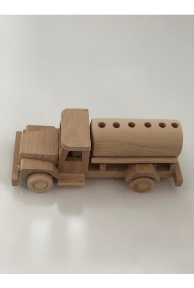 Wood Kids Doğal Ahşap Boyanabilir Tanker Kalemlik Kamyon Wood Kids Doğal Ahşap Boyanabilir Tanker Kalemlik Kamyon