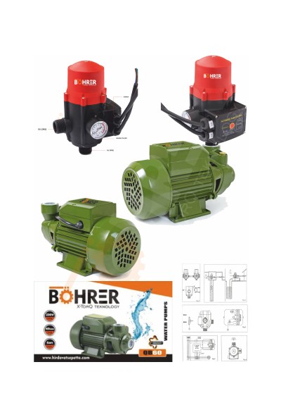 Böhrer Böhr 0.5 Hp 370 Watt Otomatik Aç - Kapa Hidrofor Set Pompa - 1 '' 1 Parmak 220V Böhrer Böhr 0.5 Hp 370 Watt Otomatik Aç - Kapa Hidrofor Set Pompa - 1 '' 1 Parmak 220V