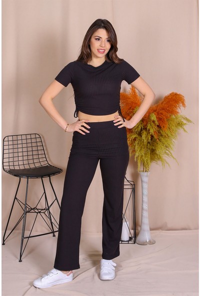 Neşeli Butik Kadın Yanları Büzgülü Cepli Ikili Spor Takım RBY002