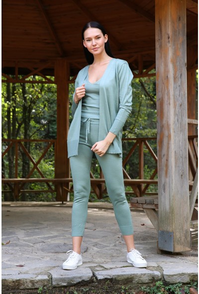 Neşeli Butik Kadın Yeni Sezon Üçlü Triko Takım NB7055