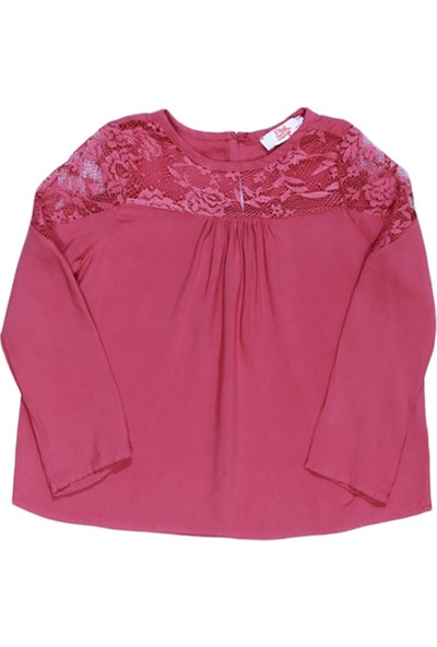 Pink&orange Çocuk Dantel Detaylı Pembe Bluz