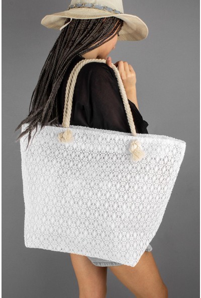 Lal Dantel Kadın Plaj Çanta