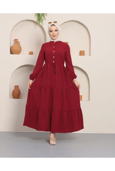 GRG Büzgülü Düğmeli Tesettür Ayrobin Elbise GrG-02 GRG Büzgülü Düğmeli Tesettür Ayrobin Elbise GrG-02