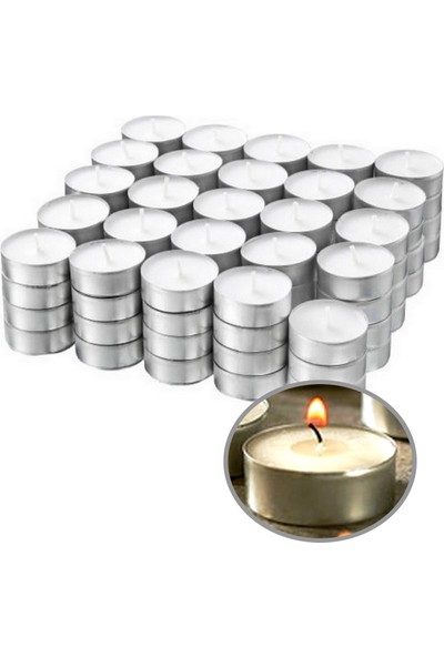 100 Lü Tea Light Mum Beyaz Tealight Mum Parti Mum