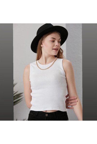 Cazibe Atlet 5046 Bisiklet Yaka Zincir Kolyeli Kısa