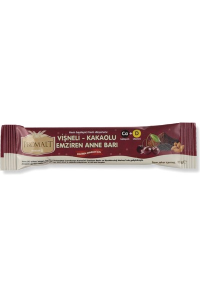 Promalt Vişneli ve Kakaolu Emziren Anne Barı 33 gr Promalt Vişneli ve Kakaolu Emziren Anne Barı 33 gr