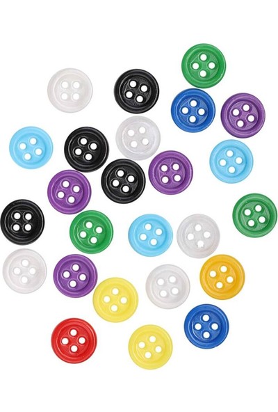 Asel Duru Karışık Renkli Düğme 18 Boy 10 mm 25 Adet Asel Duru Karışık Renkli Düğme 18 Boy 10 mm 25 Adet