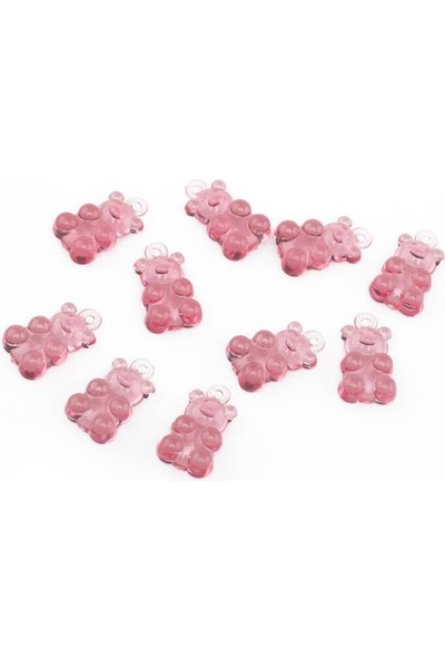 Mir Plastik Jelibon Ayıcık Boncuk Pembe 10 Adet Mir Plastik Jelibon Ayıcık Boncuk Pembe 10 Adet