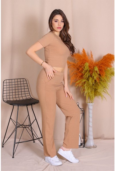 Neşeli Butik Kadın Yanları Büzgülü Cepli Ikili Spor Takım RBY002