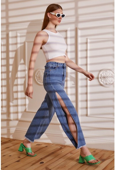 Never More Yırtmaçlı Denim Jean