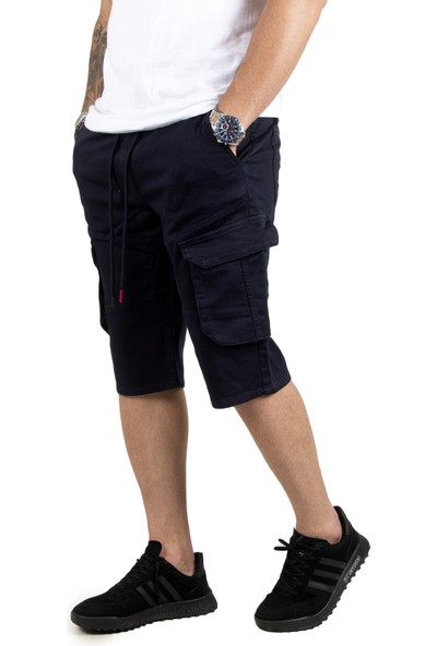 Deepsea Erkek Bel Lastikli Bağcıklı Cep Pileli Kapaklı Kapri Şort 2100009 Deepsea Erkek Bel Lastikli Bağcıklı Cep Pileli Kapaklı Kapri Şort 2100009