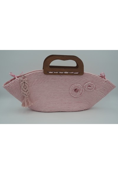 Ahşap Saplı El Yapımı , Tasarım Çanta ,günlük Çanta ,el Çantası