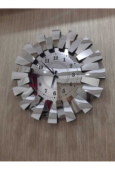 Eyka Store Aynalı Duvar Saati 3 Boyutlu Piyano Model Türk Rakamlı Gümüş Eyka Store Aynalı Duvar Saati 3 Boyutlu Piyano Model Türk Rakamlı Gümüş