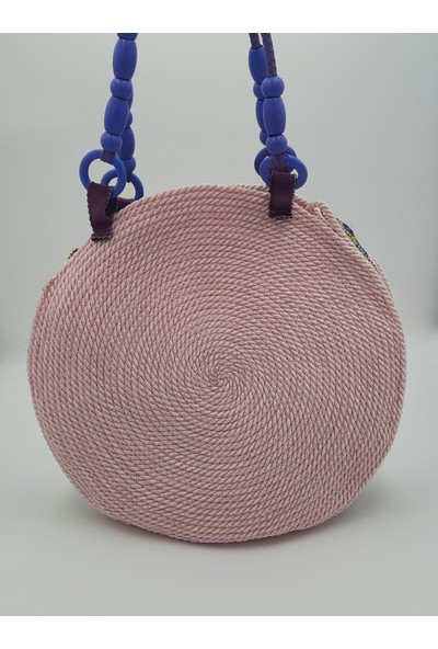 El Yapımı Boncuk Saplı Tasarım Kordon Ip Çanta