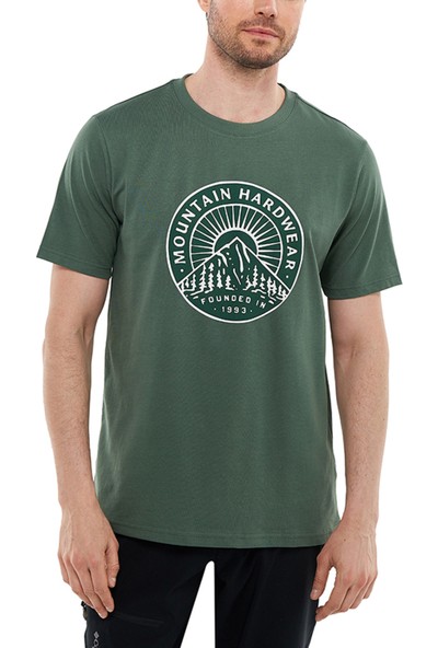Mountain Hardwear O Yaka Baskılı Yeşil Erkek T-Shirt 9110001353 MT0006