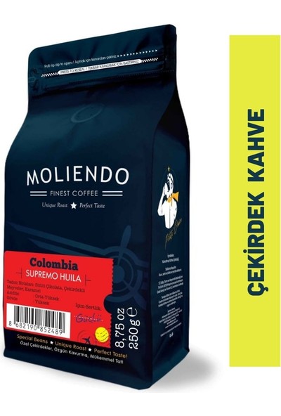 Moliendo Colombia Supremo Huila Yöresel Çekirdek Kahve 250 gr Moliendo Colombia Supremo Huila Yöresel Çekirdek Kahve 250 gr