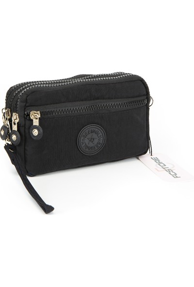 Nemo Kadın Orta Boy Cüzdan 16X10CM 4 Gözlü Ön Cepli Bileklikli ve Omuz Askılı (1.15CM)