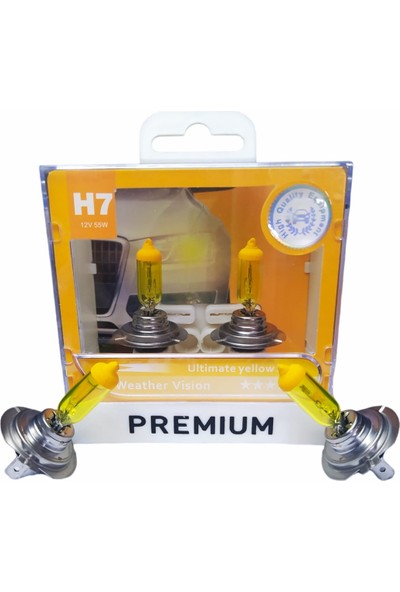 Alg 12V 55W H7 Far Ampulu Yellow Limon Sarısı Premium