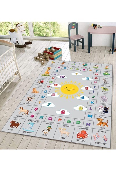 Carpets & Rugs Dijital Baskı Kaymaz Taban Makinede Yıkanabilir Eğitici Gri Çocuk Odası Halısı Carpets & Rugs Dijital Baskı Kaymaz Taban Makinede Yıkanabilir Eğitici Gri Çocuk Odası Halısı