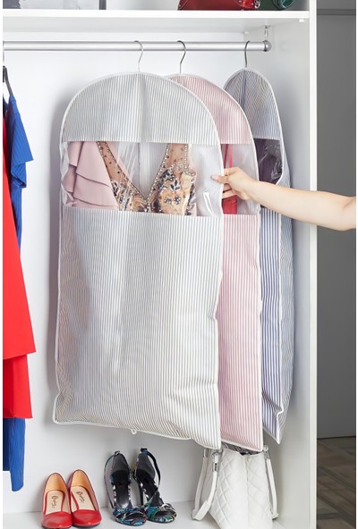 Serstil Pembe Çizgili Elbise Kılıfı 60 x 100 cm Serstil Pembe Çizgili Elbise Kılıfı 60 x 100 cm