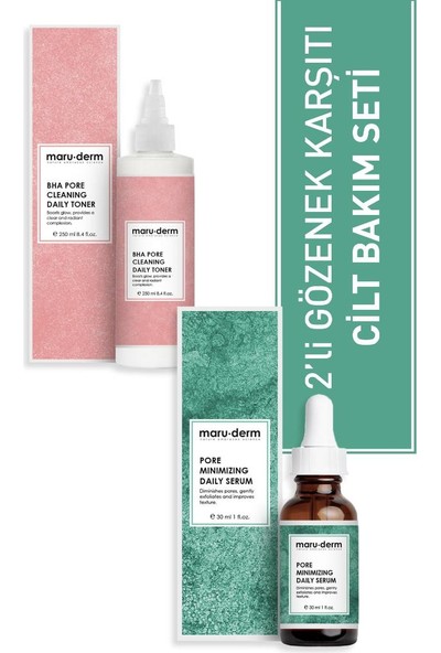 Maru.Derm Maruderm 2'li Avantajlı Gözenek Sıkılaştırıcı Set - Bha Tonik & Gözenek Serumu Maru.Derm Maruderm 2'li Avantajlı Gözenek Sıkılaştırıcı Set - Bha Tonik & Gözenek Serumu