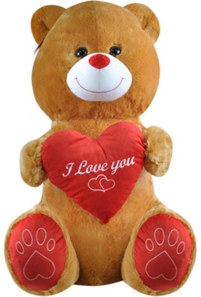 Aykü Alkan Kalpli Ayı 80 cm Kahverengi Pelüş Ayı Sevgiliye