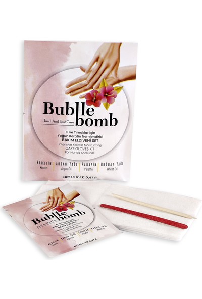 Bubble Bomb El Ve Tırnaklar Için Yoğun Keratin Yağı Nemlendirici Bakım Eldiveni Seti Bubble Bomb El Ve Tırnaklar Için Yoğun Keratin Yağı Nemlendirici Bakım Eldiveni Seti