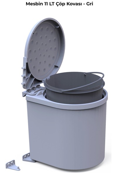 Anda Mesbin Çöp Kovası 11LT Gri (Pp) Anda Mesbin Çöp Kovası 11LT Gri (Pp)