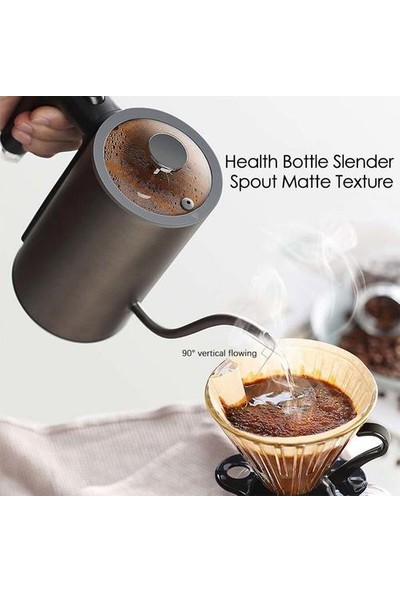 Su Isıtıcısı Çay Coffe Pot Slender Musluk Mat Doku Paslanmaz Çelik Su Isıtıcısı LED Isıtma Lambası 600ML | Elektrikli Keteler Su Isıtıcısı Çay Coffe Pot Slender Musluk Mat Doku Paslanmaz Çelik Su Isıtıcısı LED Isıtma Lambası 600ML | Elektrikli Keteler
