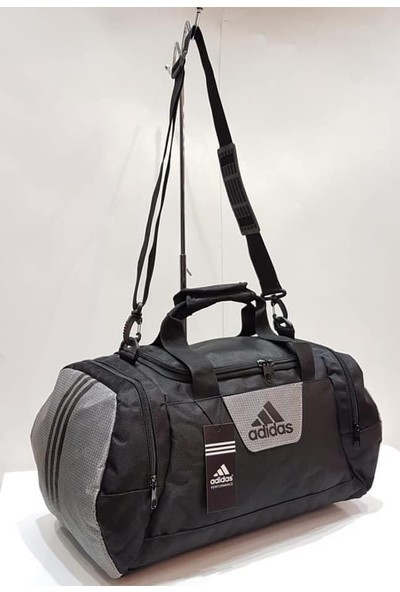 Adidas Gri-Siyah Orta Boy Seyahat Fitness ve Spor Çantası Siyah 45 cm