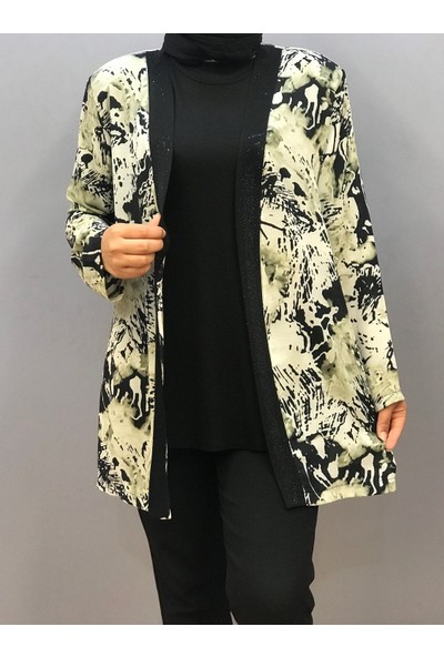 Papilla Kadın Desenli Iç Bluzlu Hırka Takım Papilla Kadın Desenli Iç Bluzlu Hırka Takım