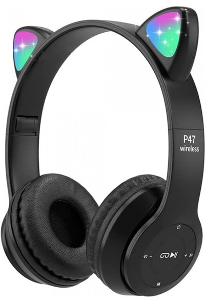 Kablosuz Çocuk Kulaklıkları, Bluetooth Mikrofonlu Kulak Üstü Kulaklıklar, Kedi Kulak LED Işıkları, Çocuk Kulaklıkları, Tf Kartlı/kablolu Katlanabilir Kulaklıklar, Kız Erkek Çocuk (Siyah) Kablosuz Çocuk Kulaklıkları, Bluetooth Mikrofonlu Kulak Üstü Kulaklıklar, Kedi Kulak LED Işıkları, Çocuk Kulaklıkları, Tf Kartlı/kablolu Katlanabilir Kulaklıklar, Kız Erkek Çocuk (Siyah)