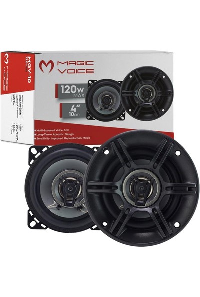 Magicvoice 10 cm 120W Kapaklı Tweeterlı Hoparlör (2'li Takım) Magicvoice 10 cm 120W Kapaklı Tweeterlı Hoparlör (2'li Takım)