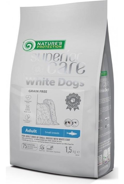 Natures Protection Tahılsız %75 Hayvansal Proteinli Ringa Balıklı Küçük Irk Beyaz Köpek Maması 1.5 Kg.petmix