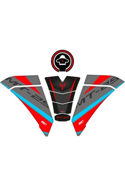 Gp Kompozit Yamaha Mt-25 2020-2022 Uyumlu Tank Pad Seti Mavi-Kırmızı Gp Kompozit Yamaha Mt-25 2020-2022 Uyumlu Tank Pad Seti Mavi-Kırmızı