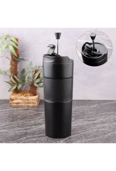 Exotic Home Siyah French Press Termos Kupa 450 ml Exotic Home Siyah French Press Termos Kupa 450 ml