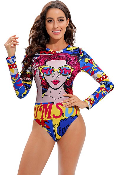 Swico Remado Kadın Uzun Kollu Mayo - Kırmızı (Yurt Dışından)