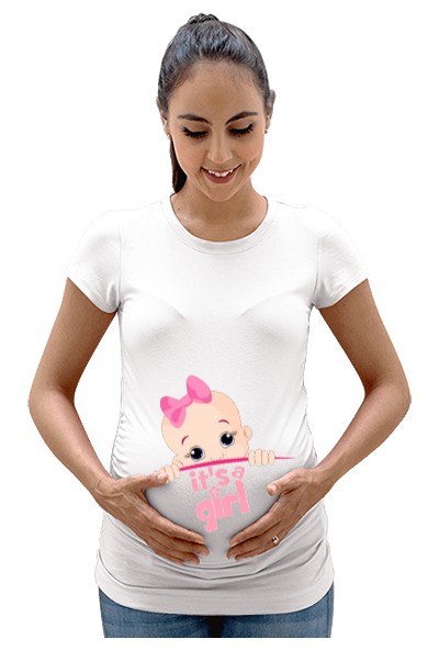 Tisho Its A Girl Kadın Hamile Tişört
