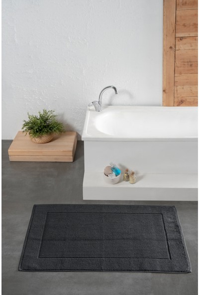 Kiğılı Çizgi Desenli Ayak Havlusu/paspas (50X80)