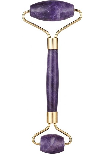 Ametist %100 Doğal Taş Roller Yüz Masaj Aleti Cilt Masajı Taşı