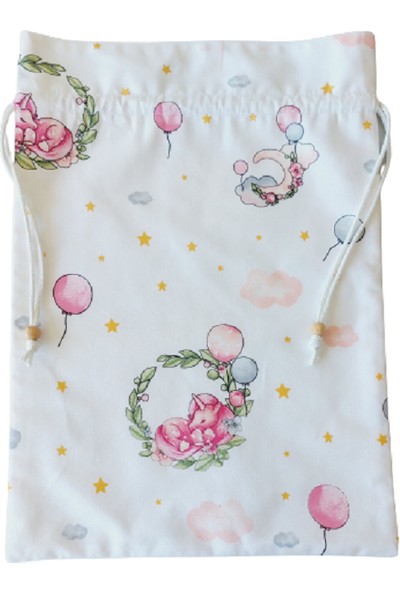 Babyelos Unicorn Tekli Hastane Çantası Düzenleyici Kıyafet Kesesi Pembe